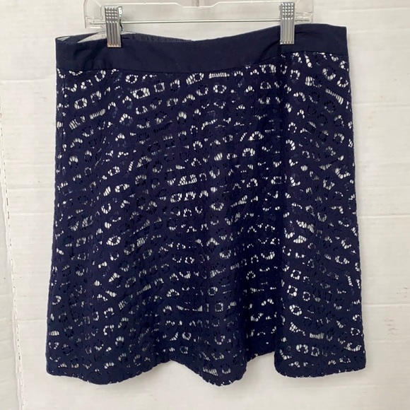 The Limited | Skirts | The Limited Women 2 Navy Blue Lace Layered Over ...